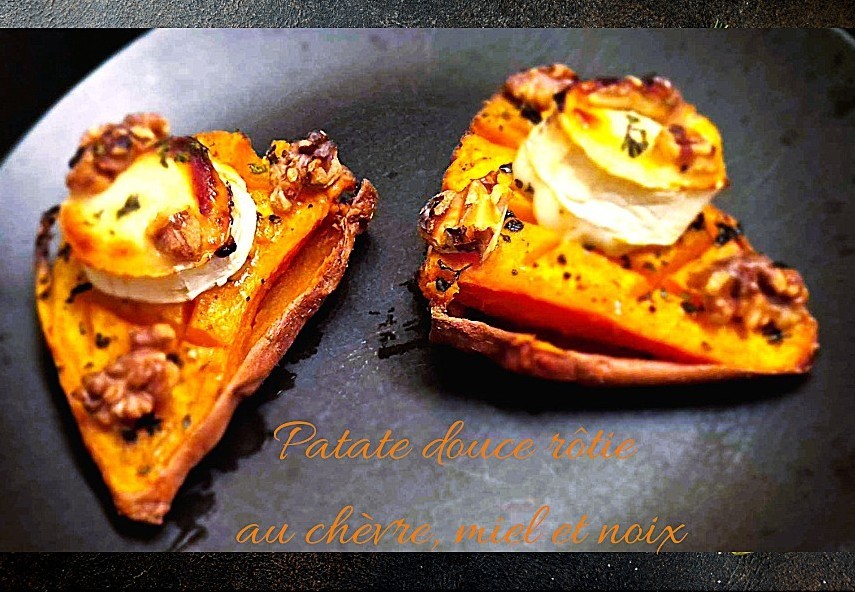 Patate douce rôtie au chèvre miel et noix, à faire absolument... - Les ...